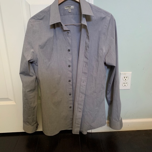 Express | Shirts | Mens Express Grey Mx Fitted Dress Shirt | Poshmark